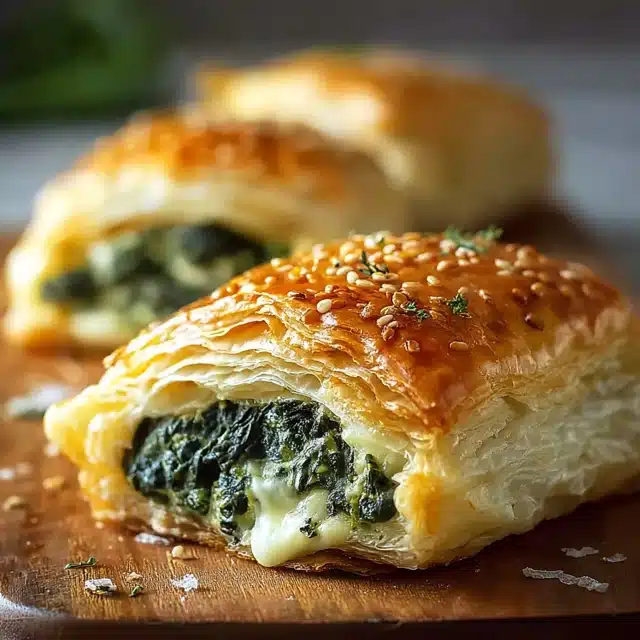 Cheese and Spinach Stuffed Pastry - Flavor Smile