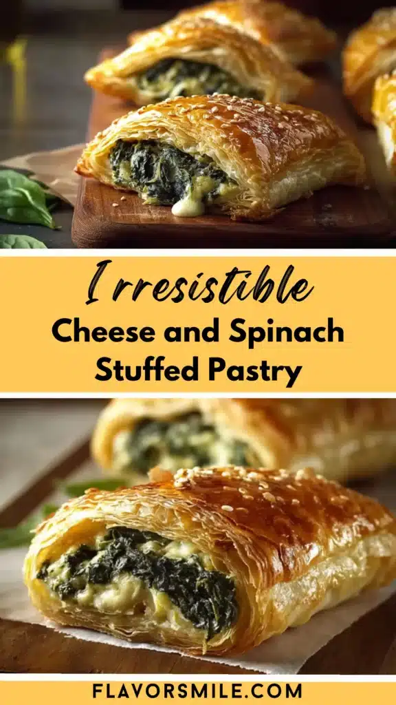 Cheese and Spinach Stuffed Pastry - Flavor Smile