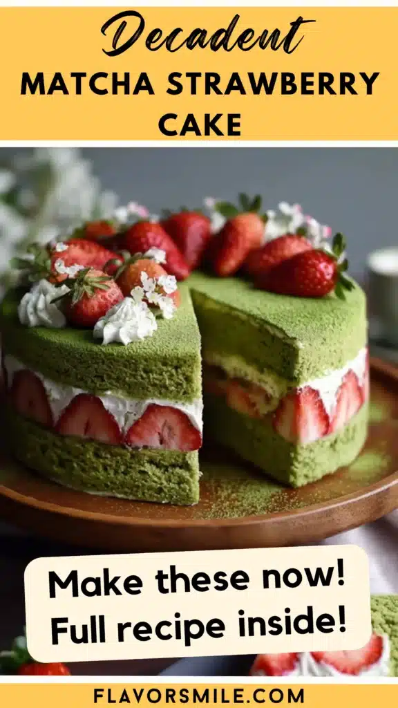 Matcha Strawberry Cake - Flavor Smile