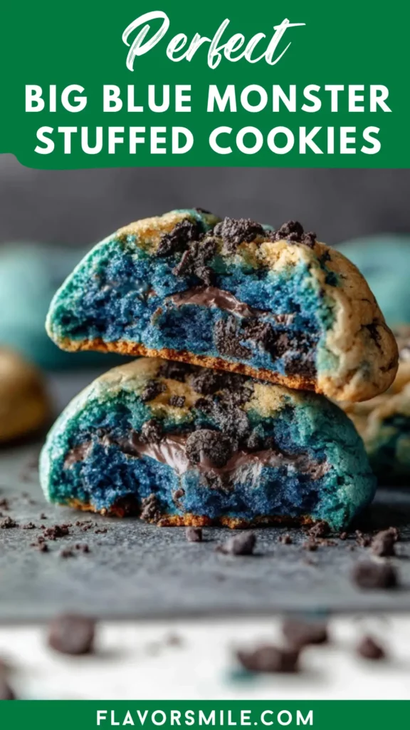 Big Blue Monster Stuffed Cookies - Flavor Smile