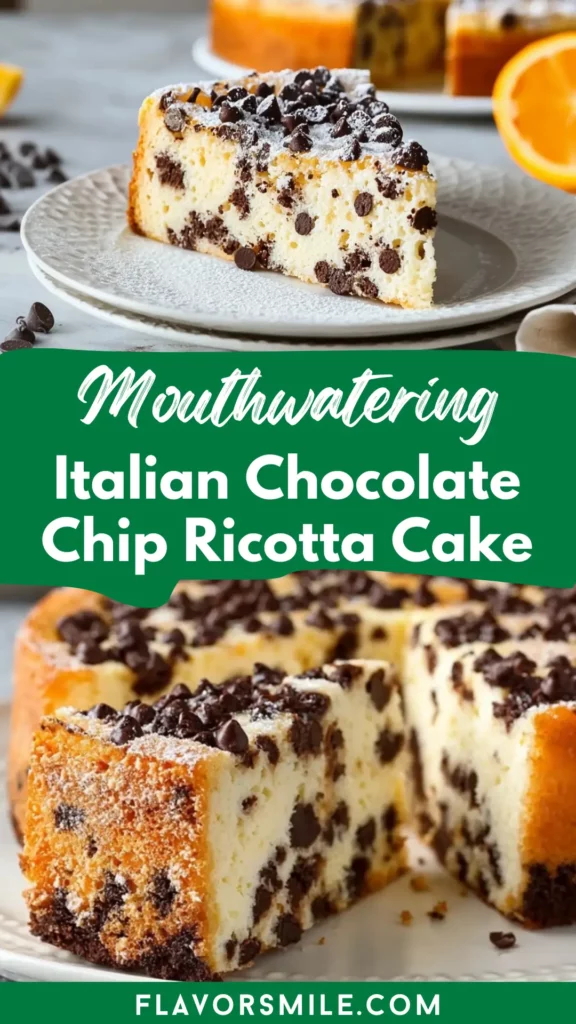 Italian Chocolate Chip Ricotta Cake - Flavor Smile