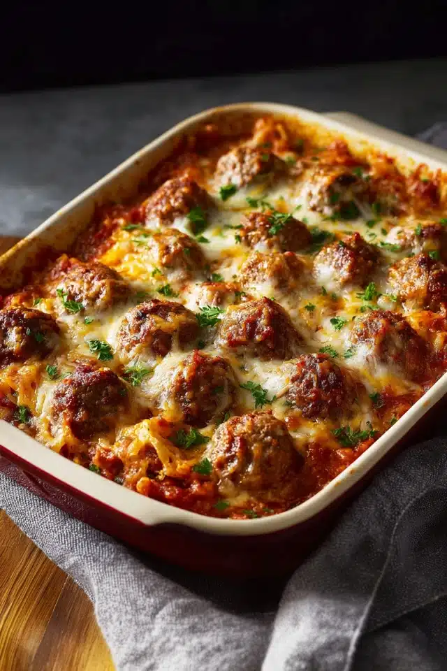 Dump and Bake Meatball Casserole - Flavor Smile