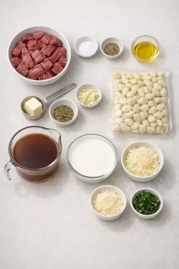 One Pot Garlic Steak Gnocchi - Flavor Smile