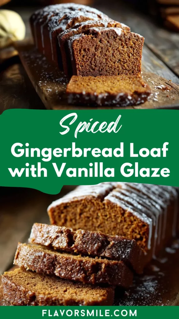 Spiced Gingerbread Loaf with Vanilla Glaze - Flavor Smile