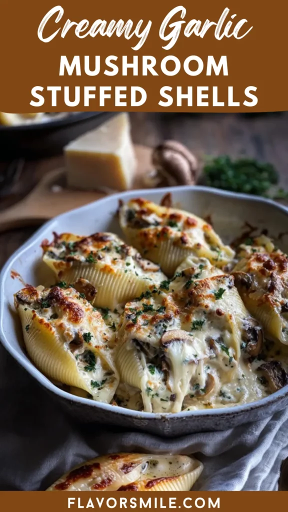 Creamy Garlic Mushroom Stuffed Shells - Flavor Smile